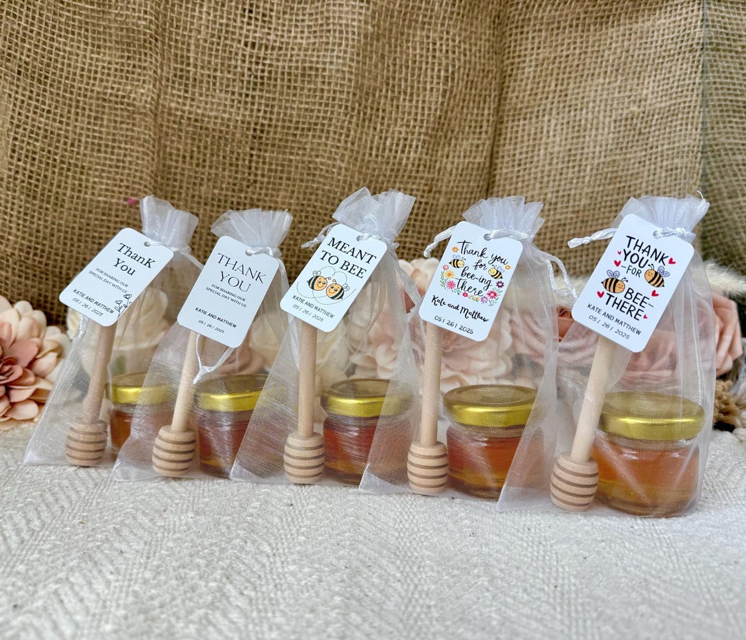 12 Custom Jars, Honey Favors | Bridal Shower Favors | Wedding Favors ...
