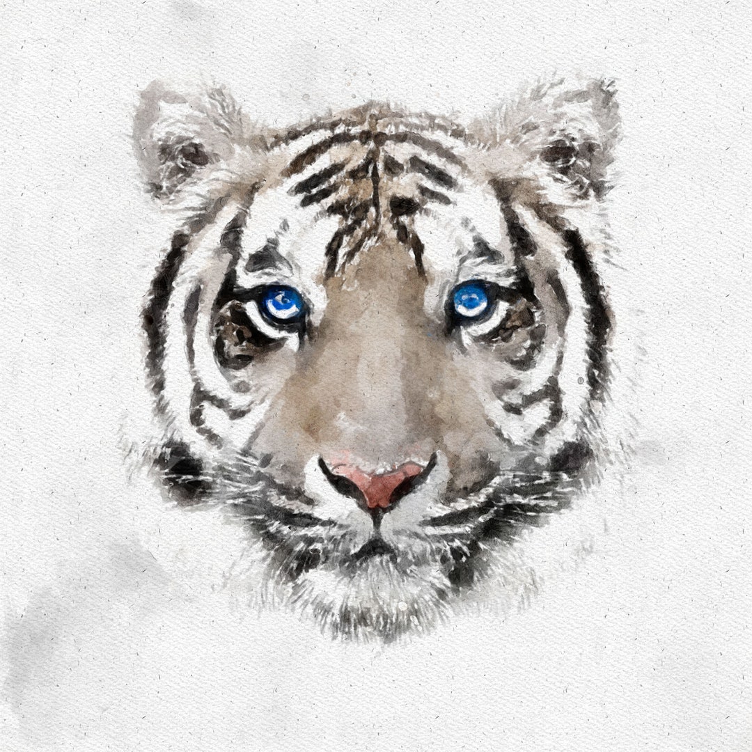 Tiger Eyes – Abstract Animal Watercolor Print and Wall Art, Digital ...