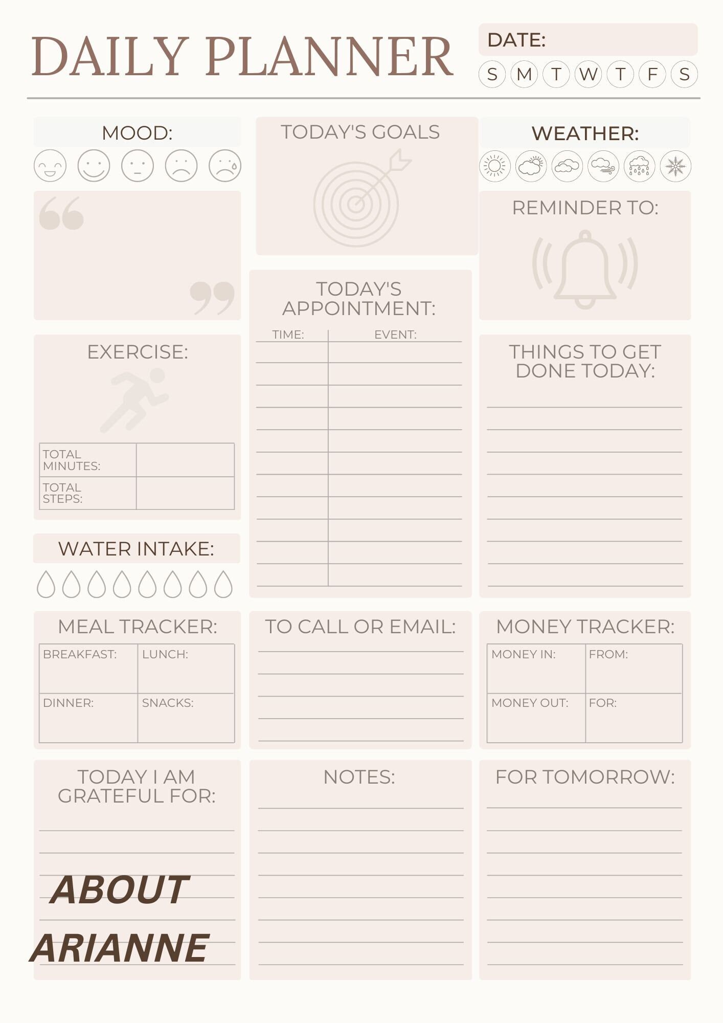 Daily, Weekly, Monthly Planner Job Planner Meal Planner Work Planner ...