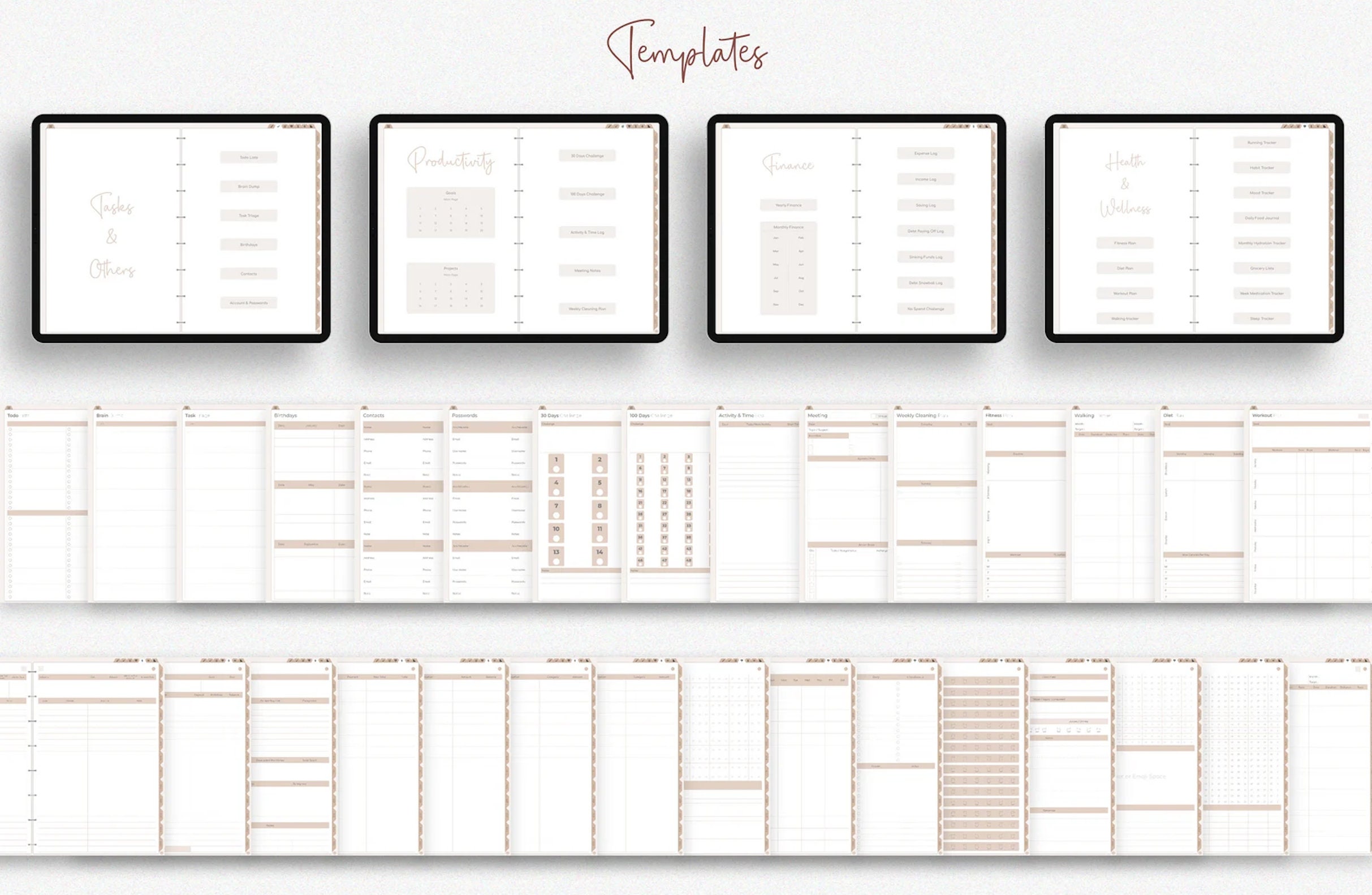 Aesthetic Digital Planner 2022 & 2023, Wellness Planner, iPad Planner ...
