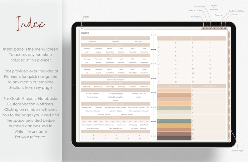 Aesthetic Digital Planner 2022 & 2023, Wellness Planner, iPad Planner, Undated Digital Planner ...
