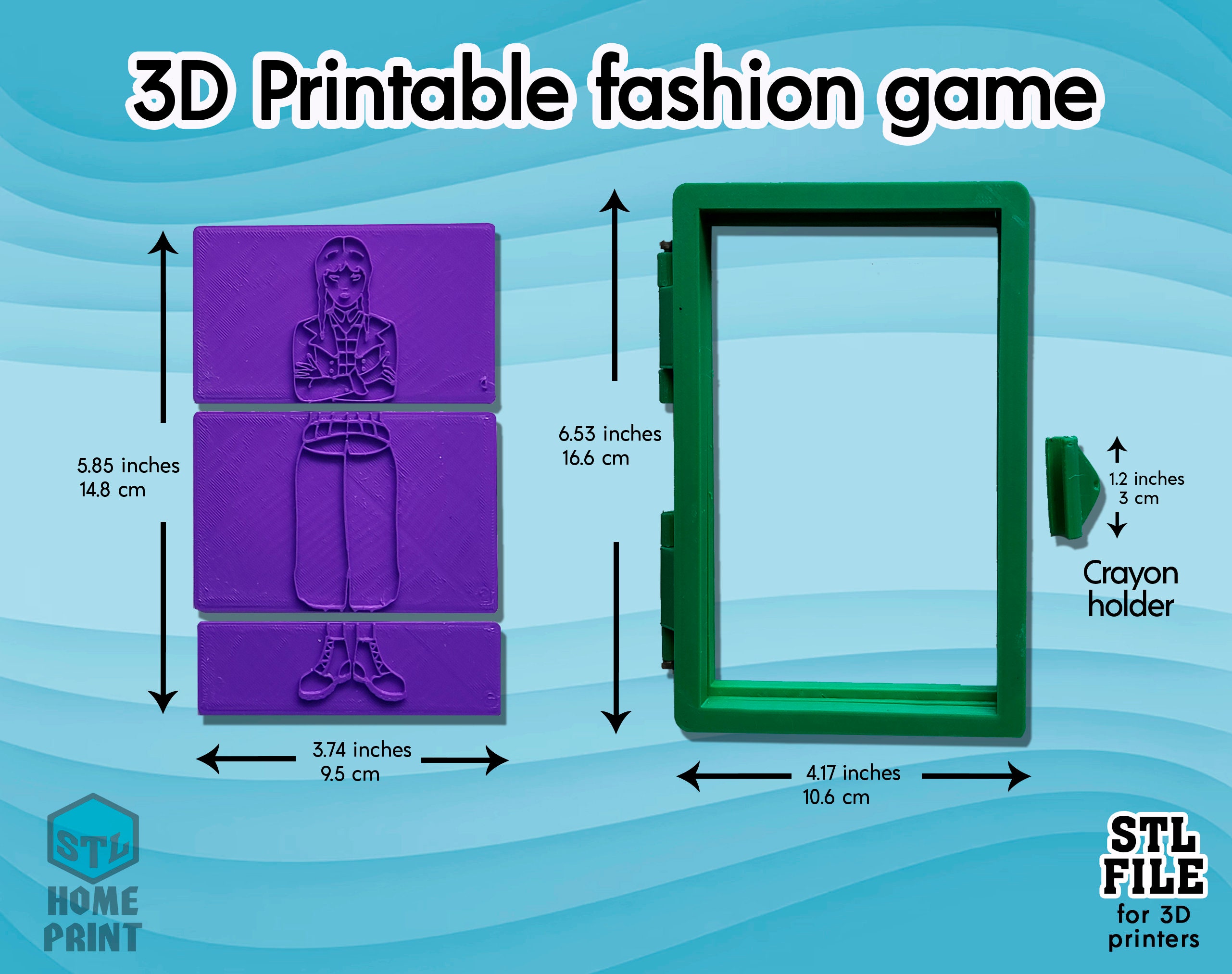 3D PRINT GAME - Fashion Plates Wednesday Addams - STL File - Print at ...