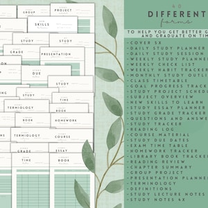 Ultimate Study Planner | 40+ Pages | College Planner | University ...