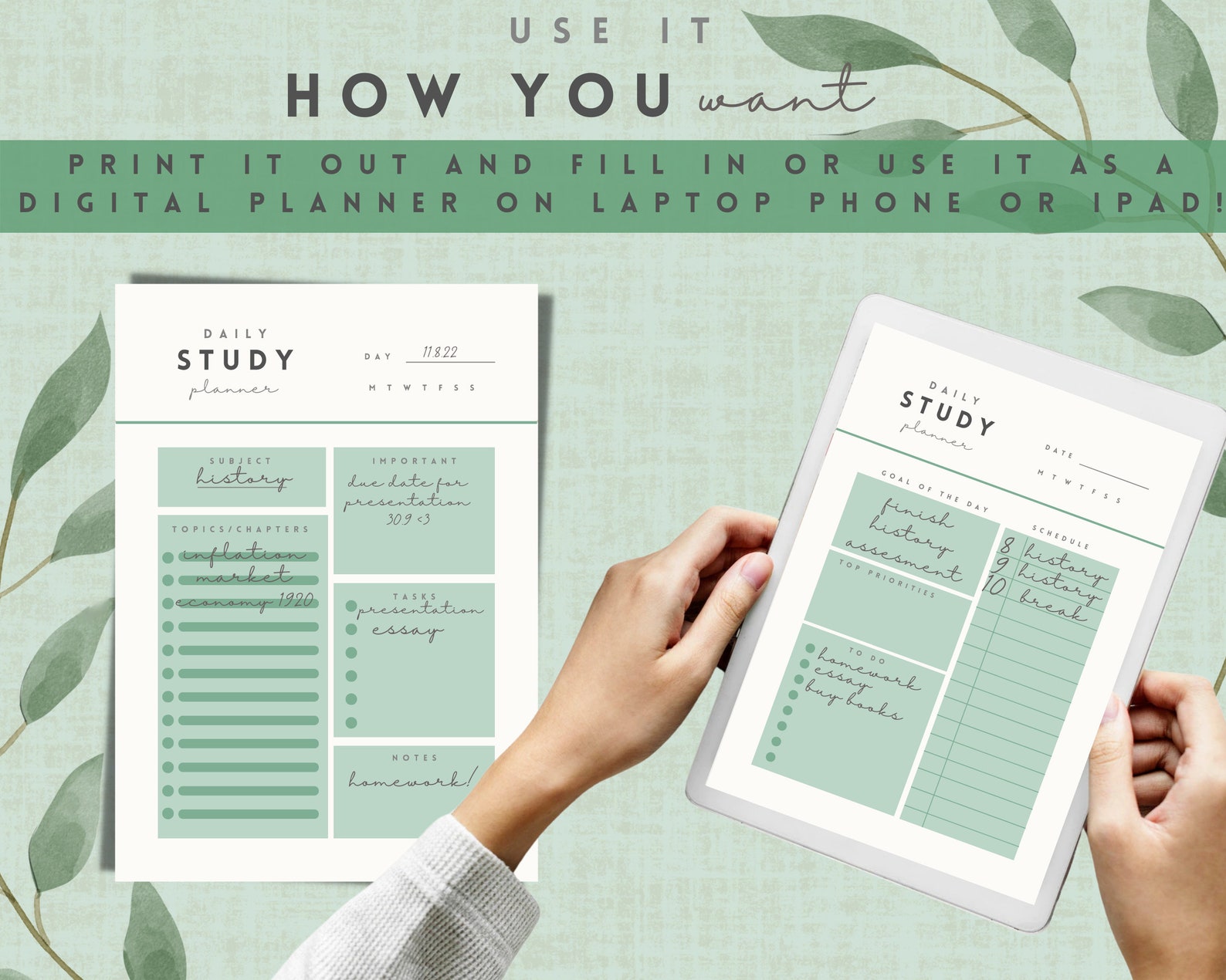 Ultimate Study Planner 40 Pages College Planner - Etsy