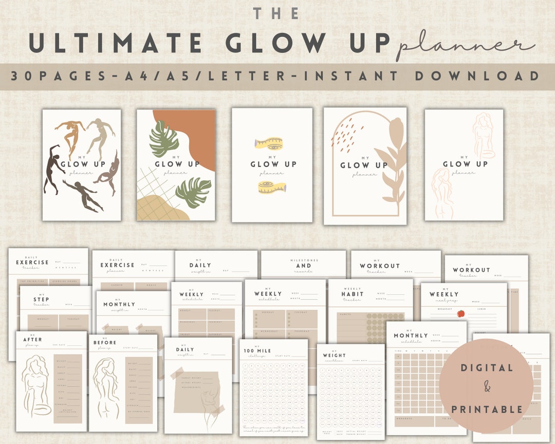 The Ultimate Glow up Fitness Planner | Exercise Planner | Digital ...