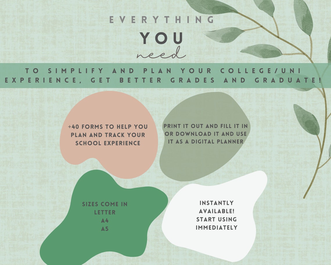 Ultimate Study Planner 40 Pages College Planner - Etsy