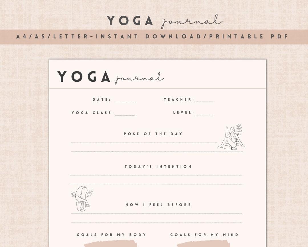 Daily Yoga Journal | Yoga Planner | Printable Journal | Wellness Journal | Zen Planner | Happy ...