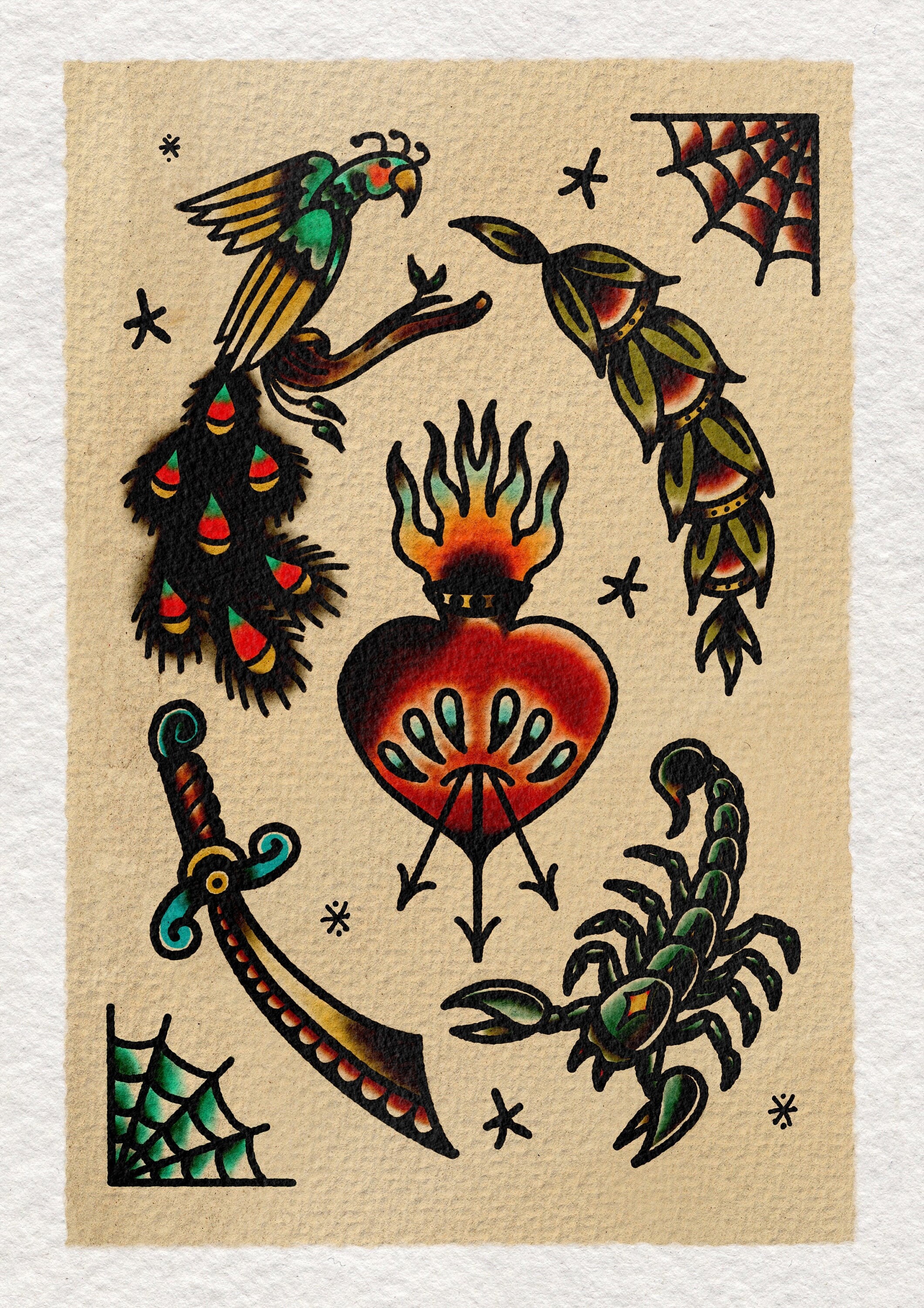 Simple Traditional Tattoo Flash