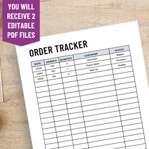 Order Tracker Template; Editable Order Tracker; Order Status Tracker ...