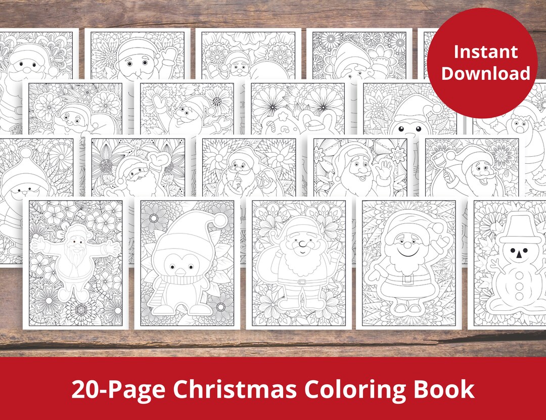 Christmas and Winter Coloring Book for Kids and Adults - Etsy Canada