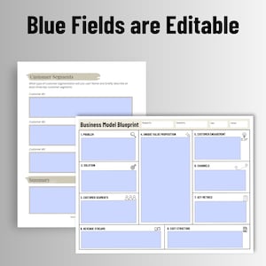 Editable Business Model Blueprint; Business Model Canvas; Fillable Lean ...