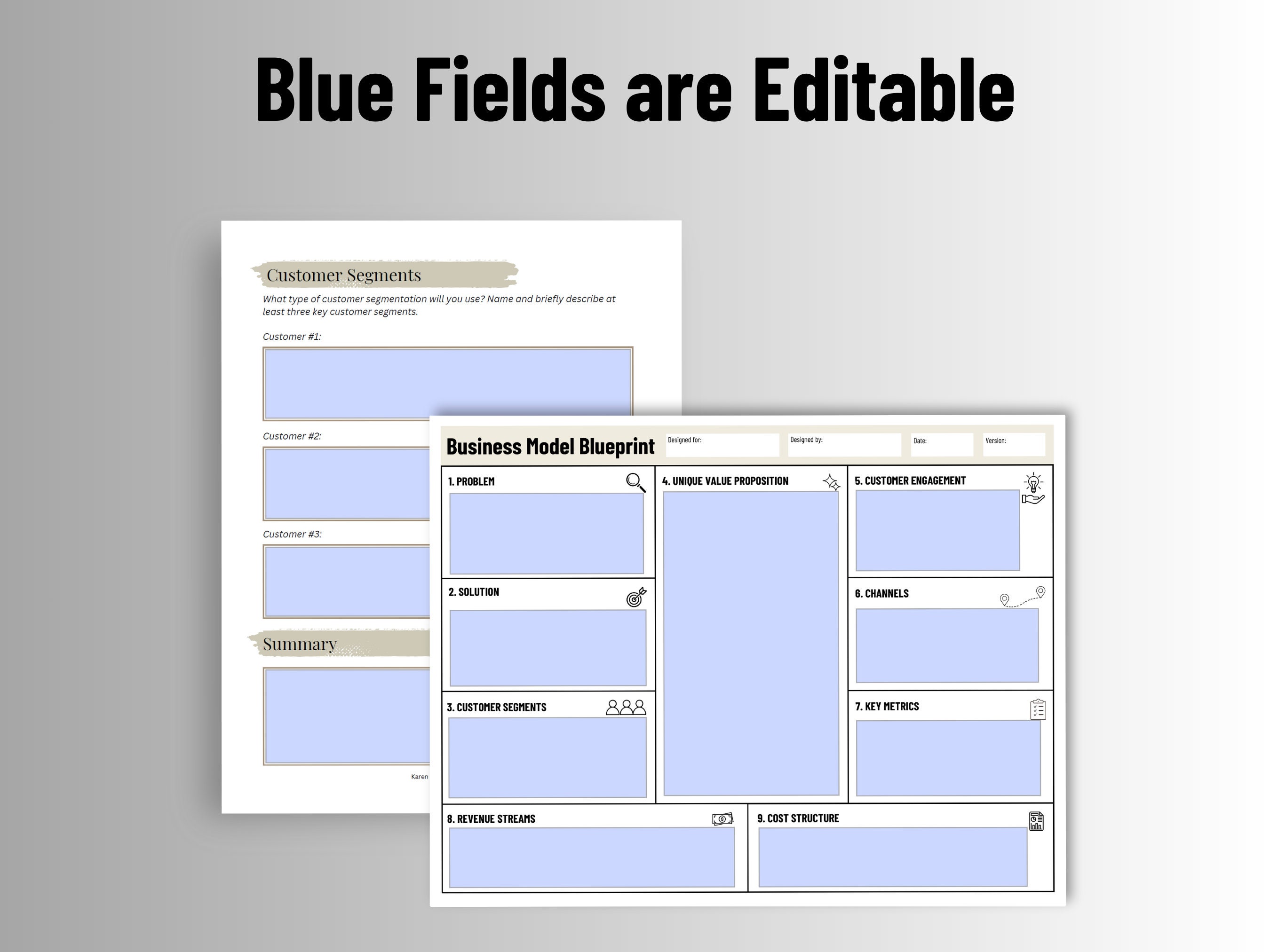 Editable Business Model Blueprint; Business Model Canvas; Fillable Lean ...