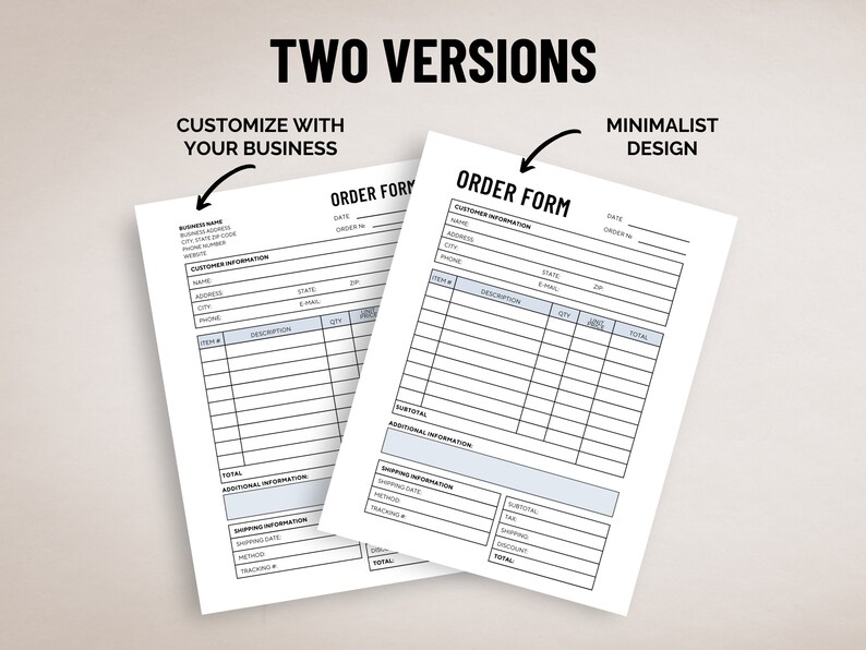 Order Form Template; Editable Order Form; Order Form Printable ...