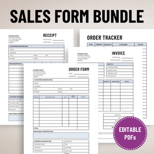 Order Form; Sales Form Template; Fillable Invoice; Order Tracker ...