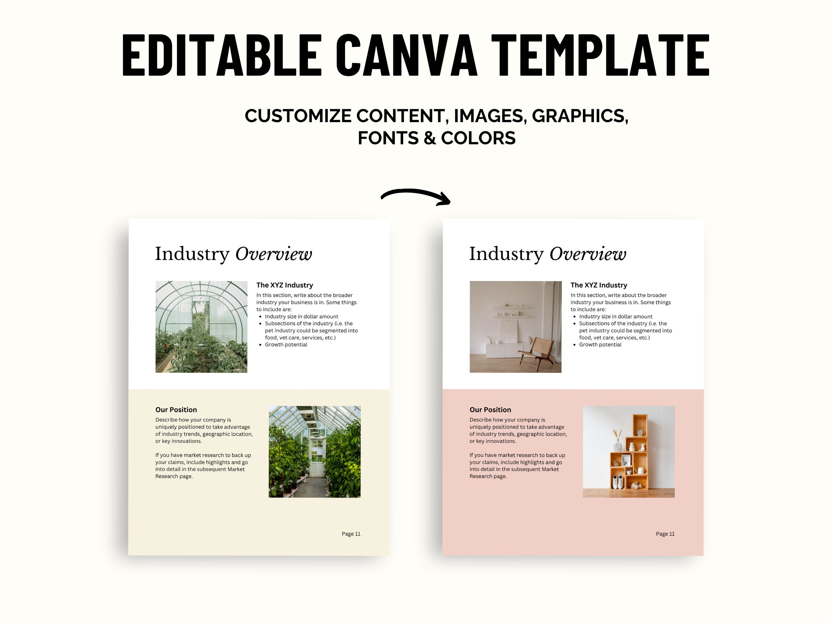 CANVA Editable Business Plan Template Small Business Plan Side Hustle ...