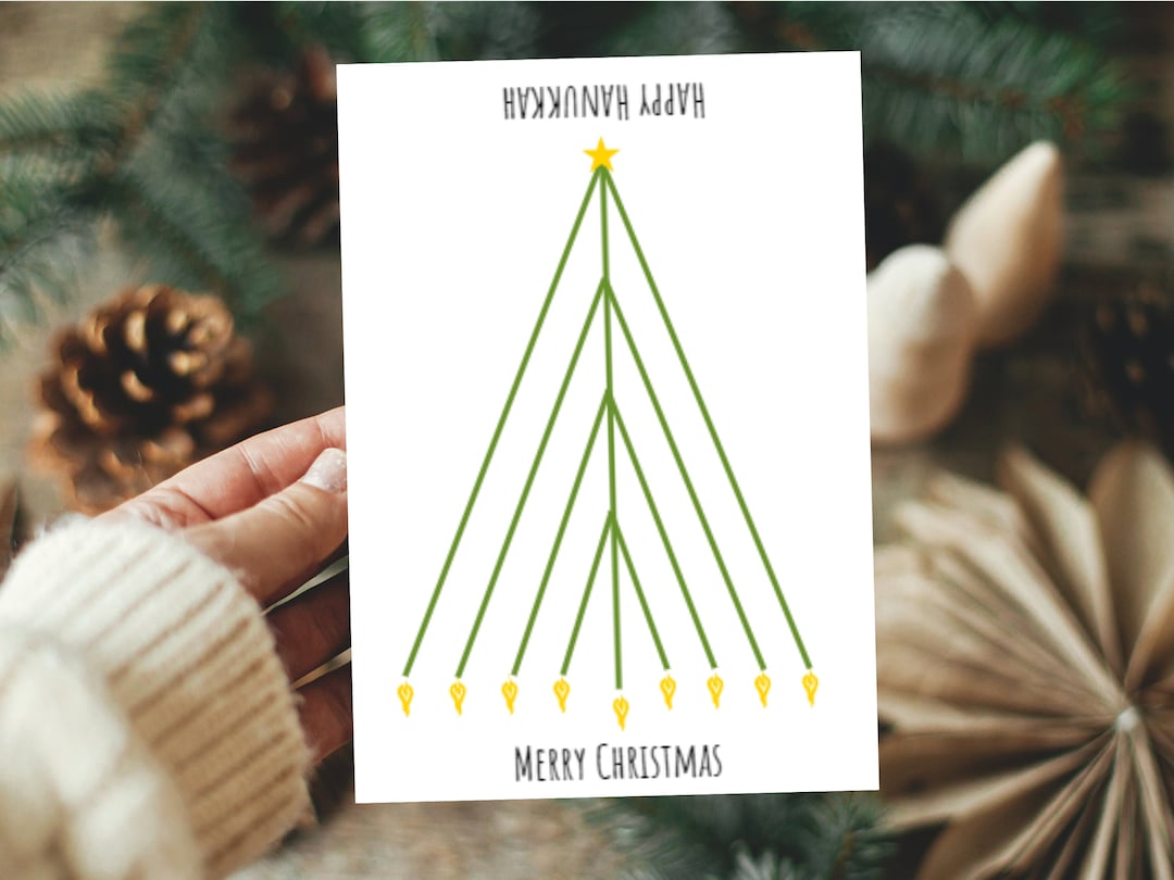 Chrismukkah Card, Interfaith Card Celebrating Hanukkah and Christmas ...