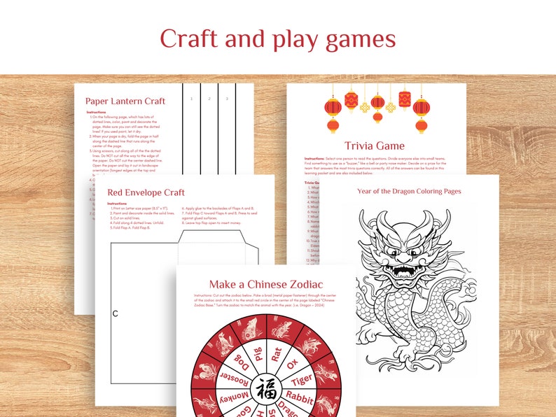 Chinese New Year Learning and Game Bundle; Lunar New Year; Chinese ...