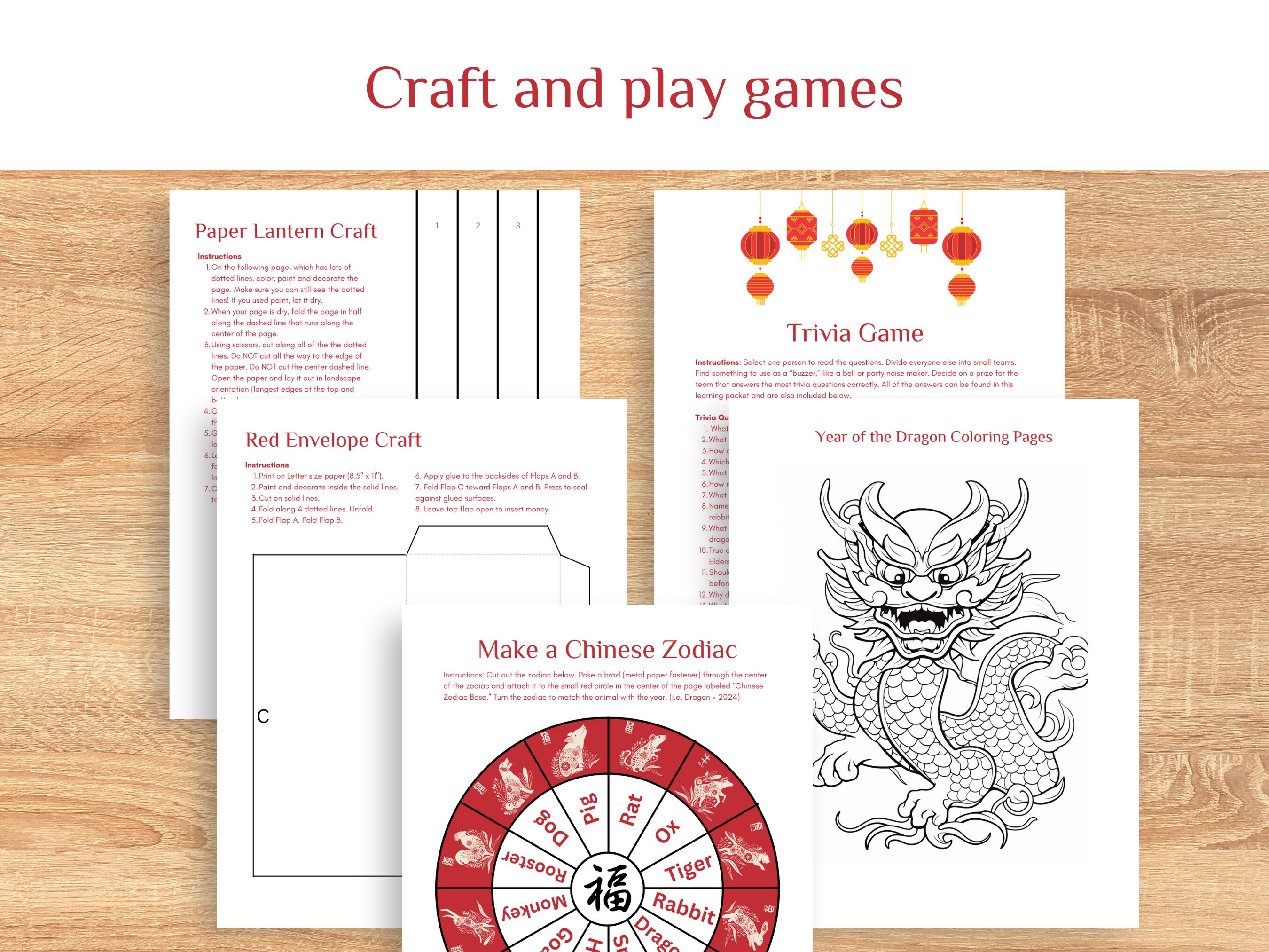 Chinese New Year Learning and Game Bundle; Lunar New Year; Chinese ...