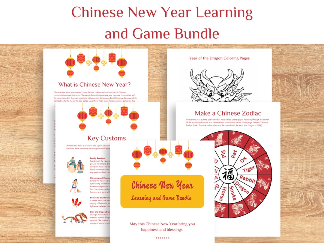 Chinese New Year Learning and Game Bundle; Lunar New Year; Chinese ...