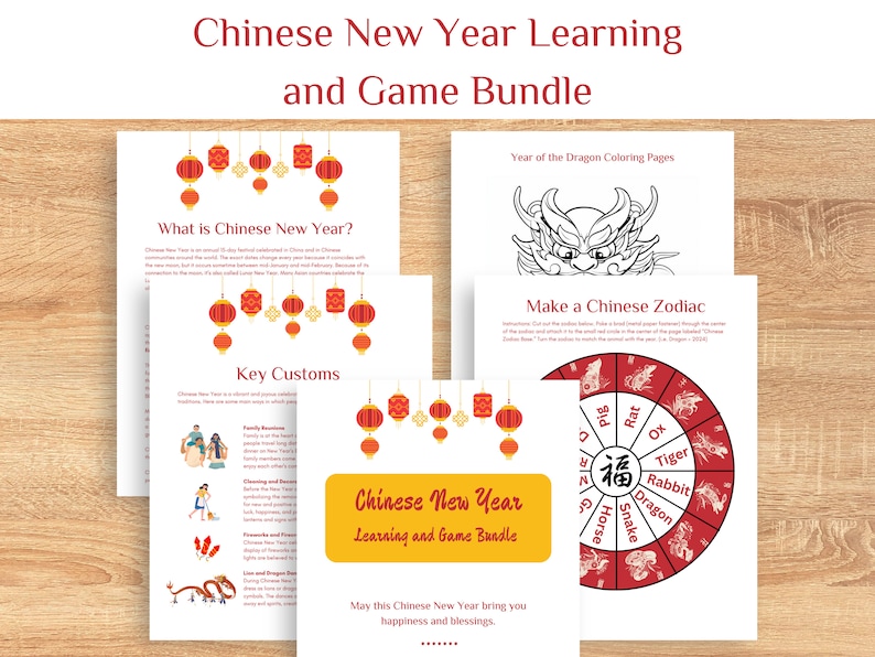 Chinese New Year Learning and Game Bundle; Lunar New Year; Chinese ...