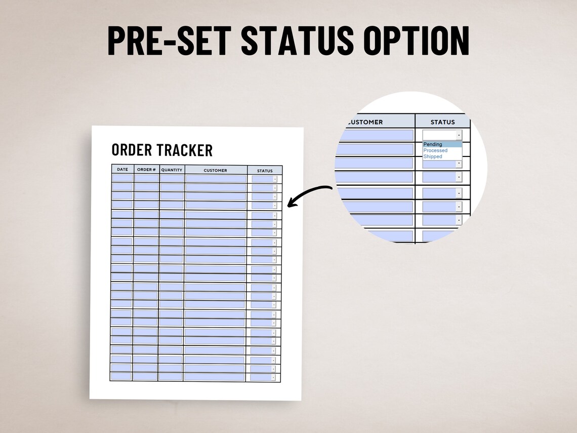 Order Tracker Template; Editable Order Tracker; Order Status Tracker ...
