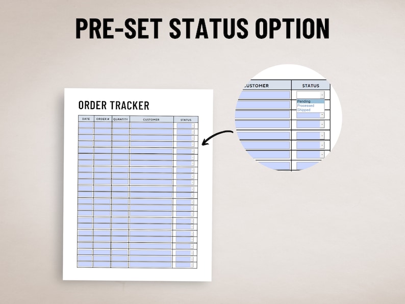 Order Tracker Template; Editable Order Tracker; Order Status Tracker ...