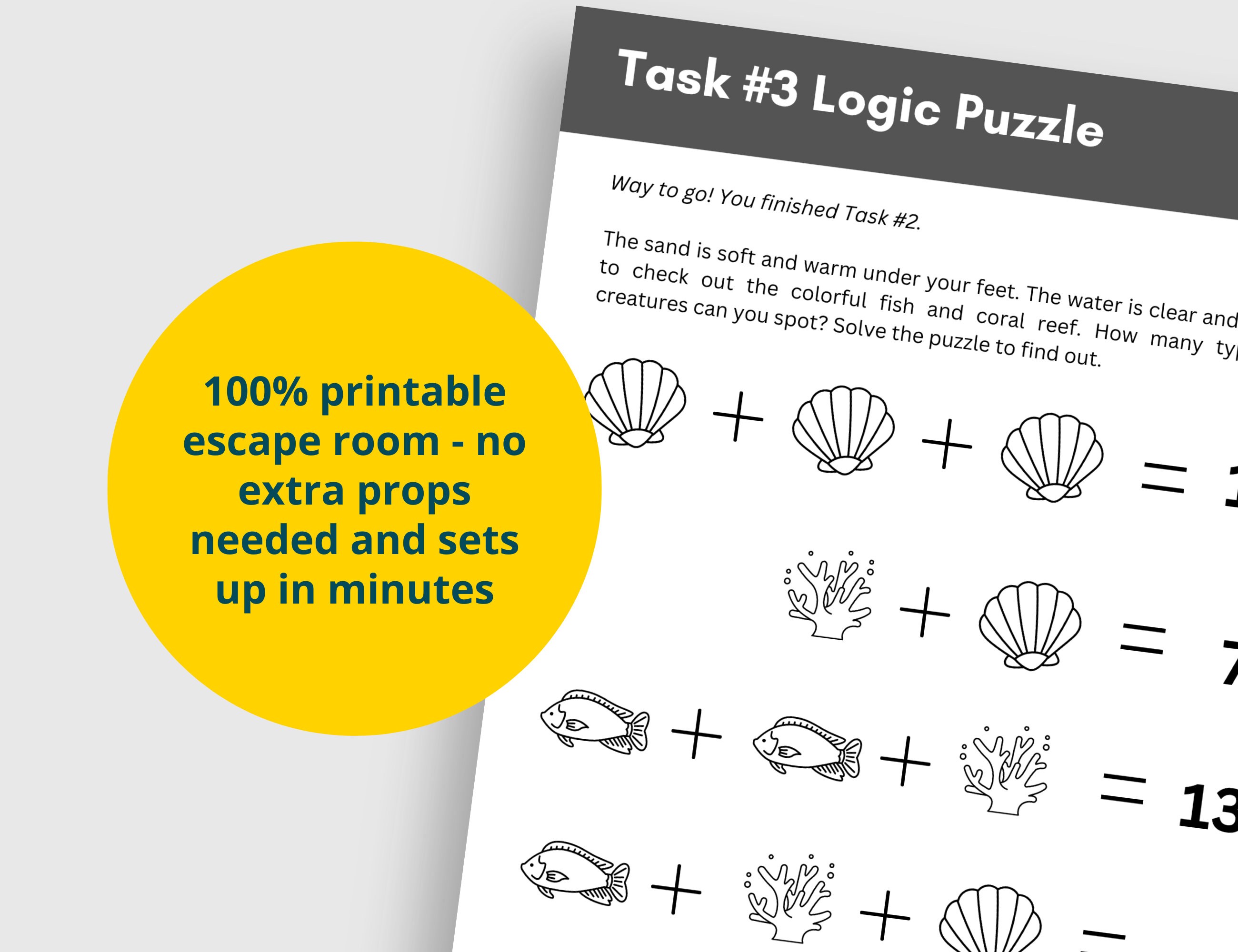 Island Escape Room Printable Game Kit for Kids; All Printable, No Props ...