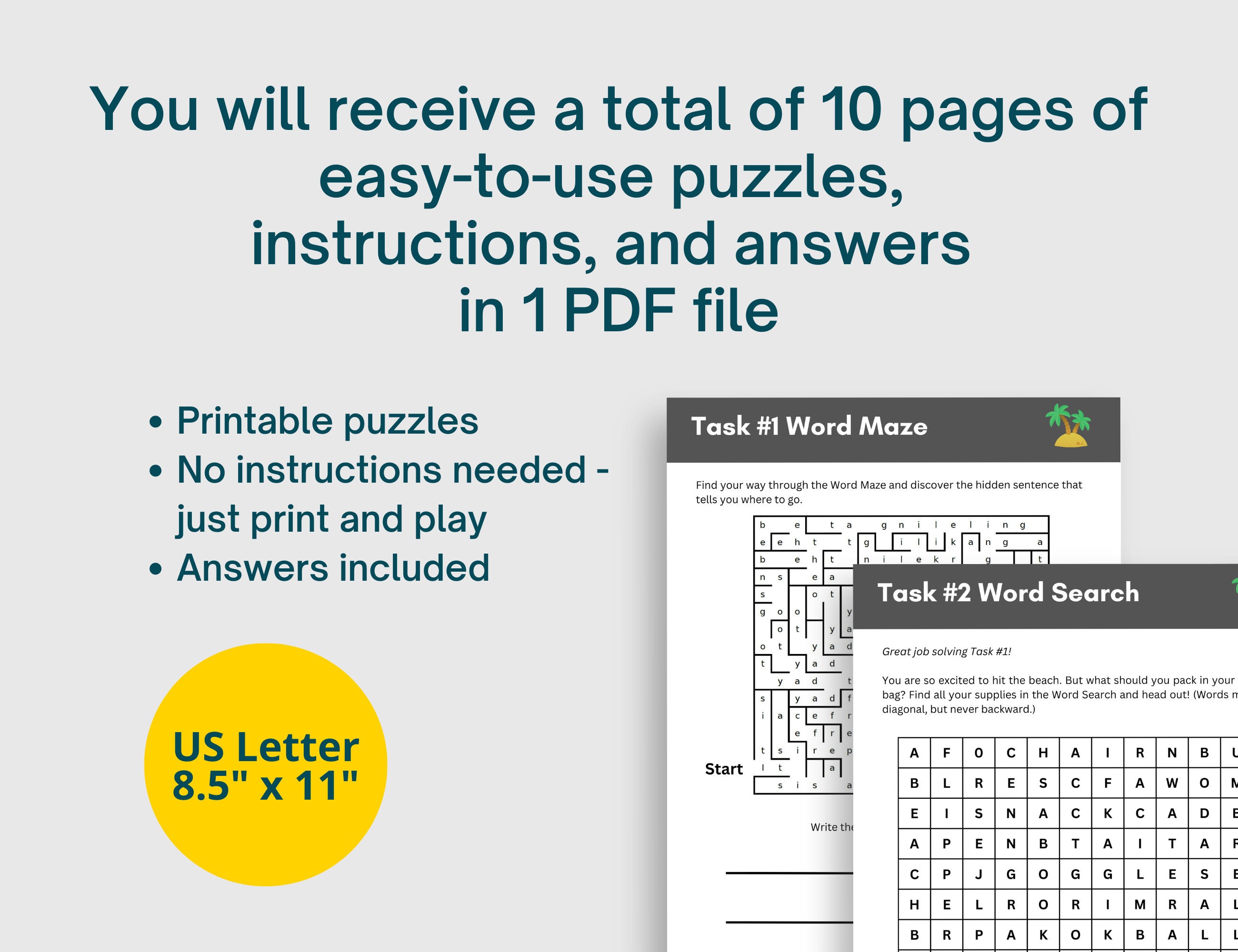 Island Escape Room Printable Game Kit for Kids; All Printable, No Props ...