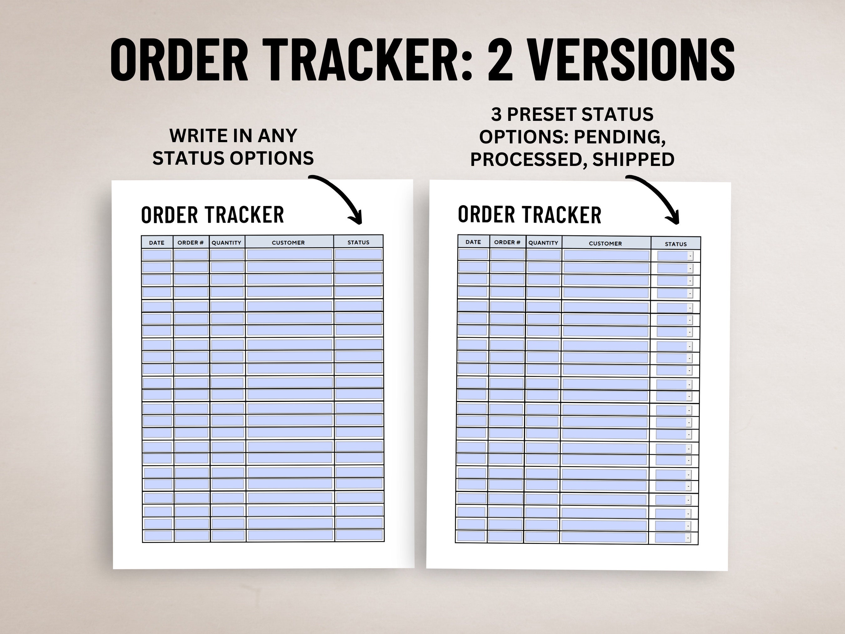 Order Form Sales Form Template Fillable Invoice Order Tracker Editable ...