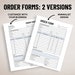 Order Form Sales Form Template Fillable Invoice Order Tracker Editable ...