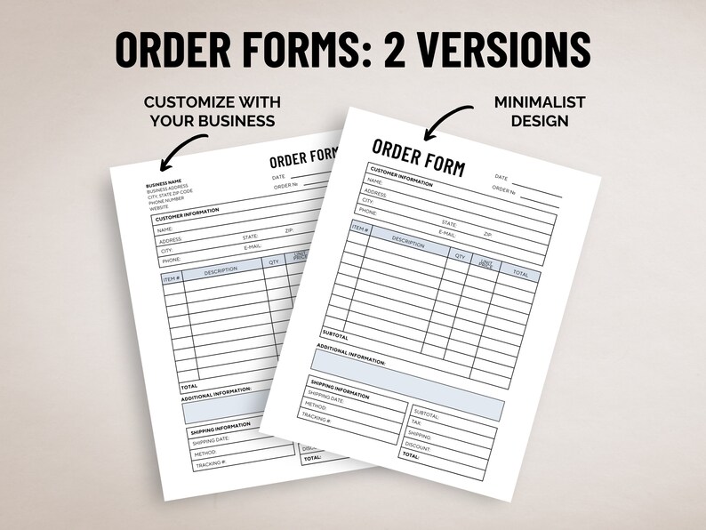 Order Form; Sales Form Template; Fillable Invoice; Order Tracker ...