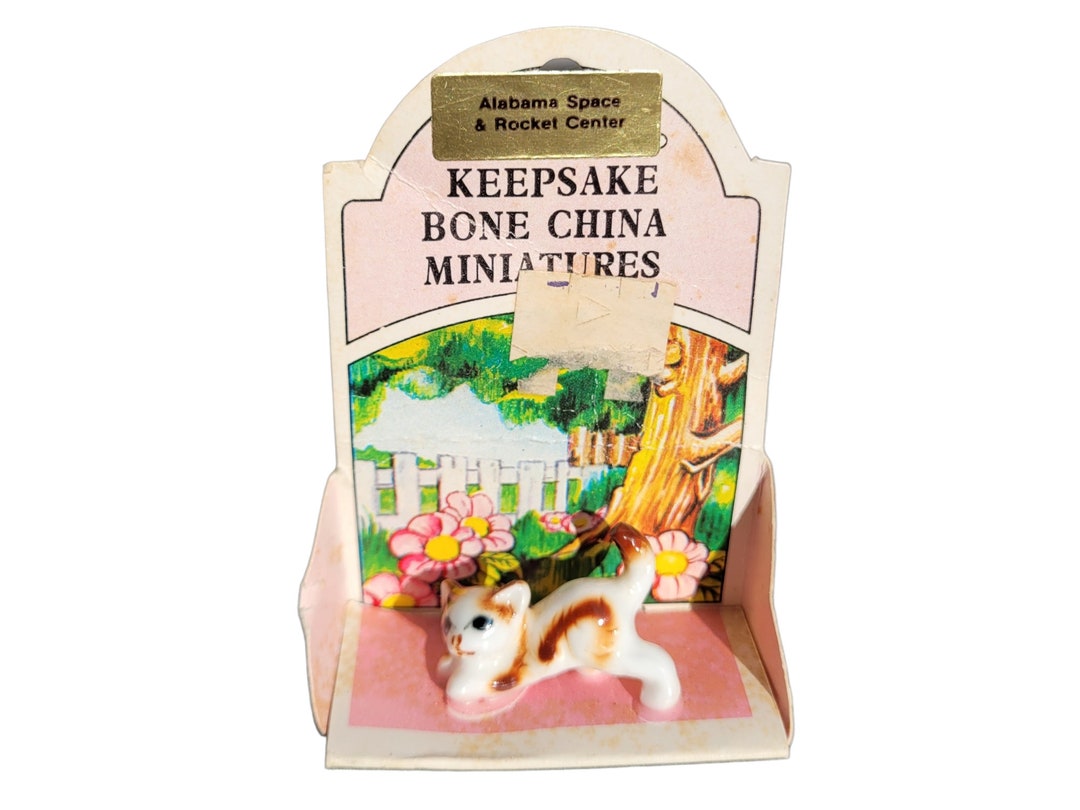 Vintage Tiny Bone China Miniatures Cat Figurine - Etsy