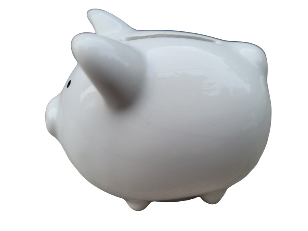 Ceramic Small White Piggy Bank - Etsy