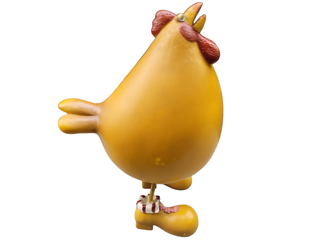 Cartoon Plump Chicken Bank 8" Stick Legs Big Clown Shoes Figurine ...