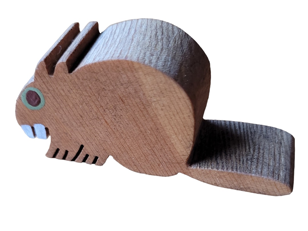 Tiny Carved Wood Beaver - Etsy