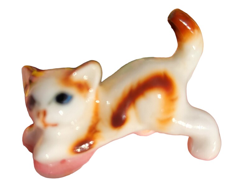 Vintage Tiny Bone China Miniatures Cat Figurine - Etsy