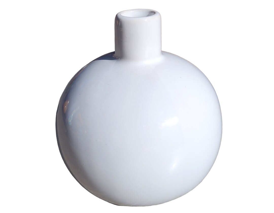 White Ball Ceramic Vase - Etsy