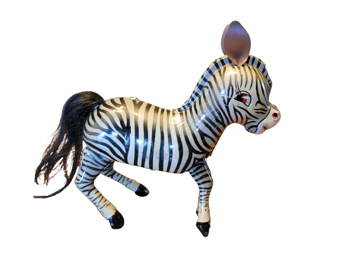 Vintage Wind up Tin Toy Jumping Zebra Figurine Missing Winder - Etsy