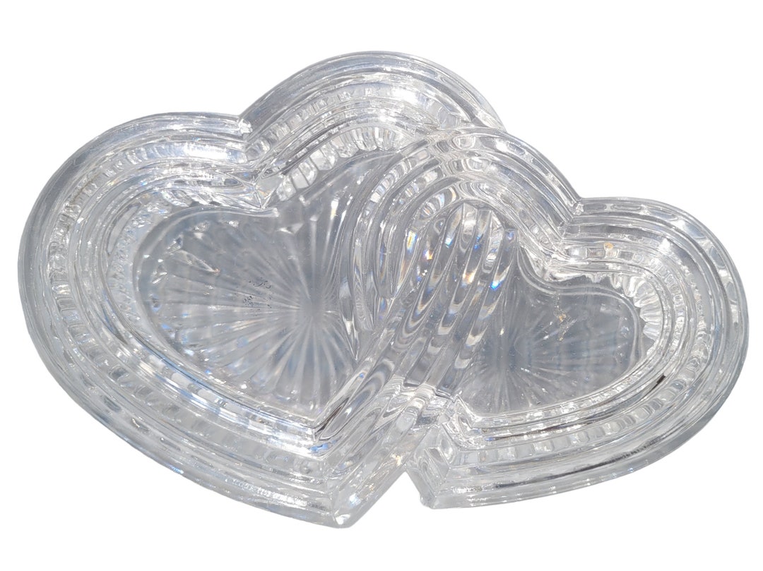 Cristal D'arques-durand Two Hearts Crystal Trinket Box Romantic ...
