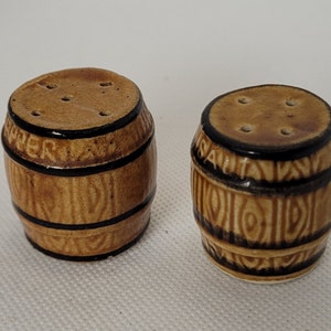 Tiny Ceramic Barrel Ceramic Salt and Pepper Shakers - Etsy