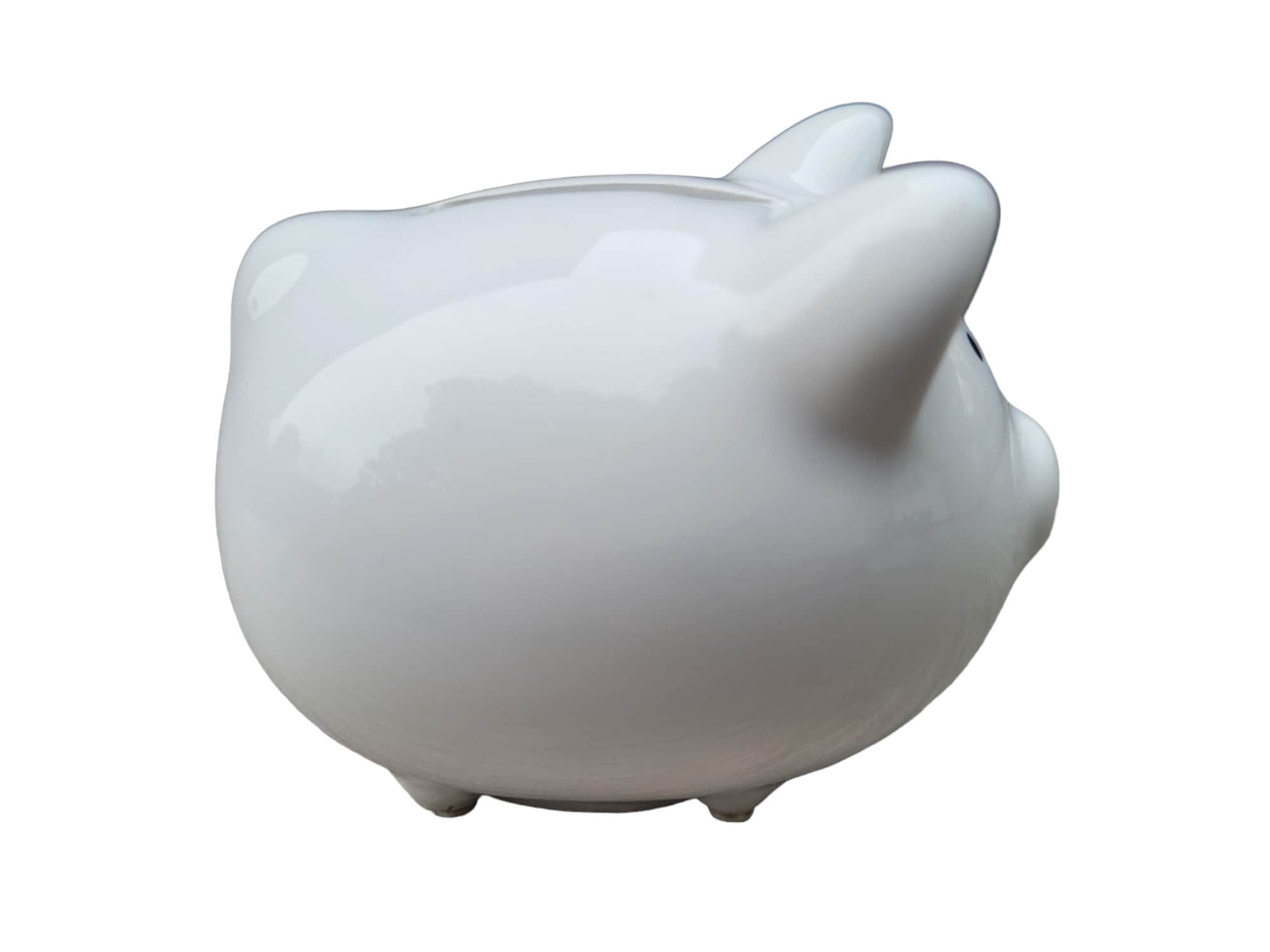 Ceramic Small White Piggy Bank - Etsy