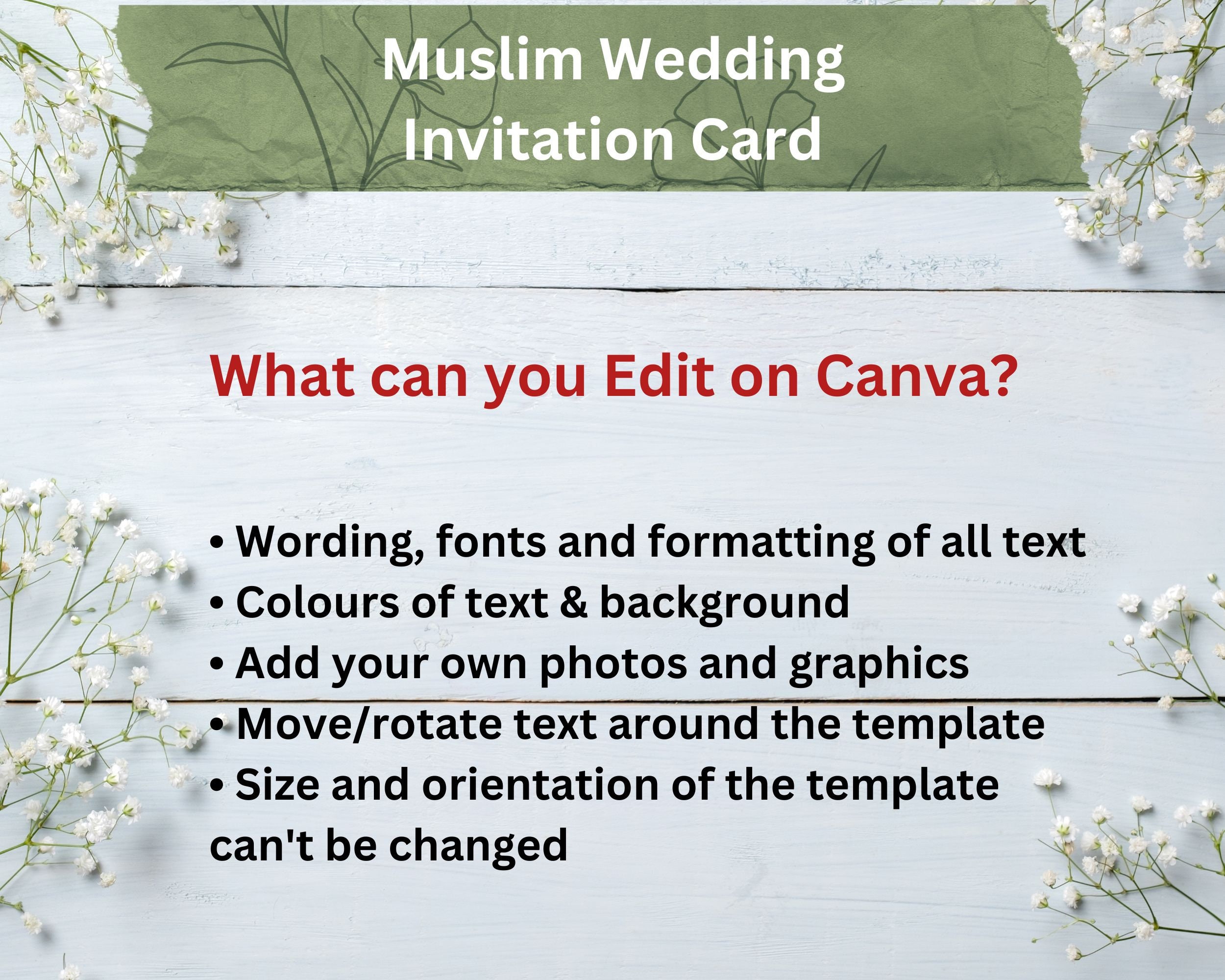 Muslim Wedding Invitation Card, Walima Invitation Card, Islamic Wedding ...