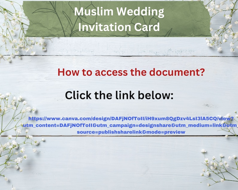 Muslim Wedding Invitation Card, Walima Invitation Card, Islamic Wedding ...