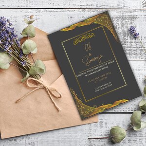 Muslim Wedding Invitation Card, Walima Invitation Card, Islamic Wedding ...