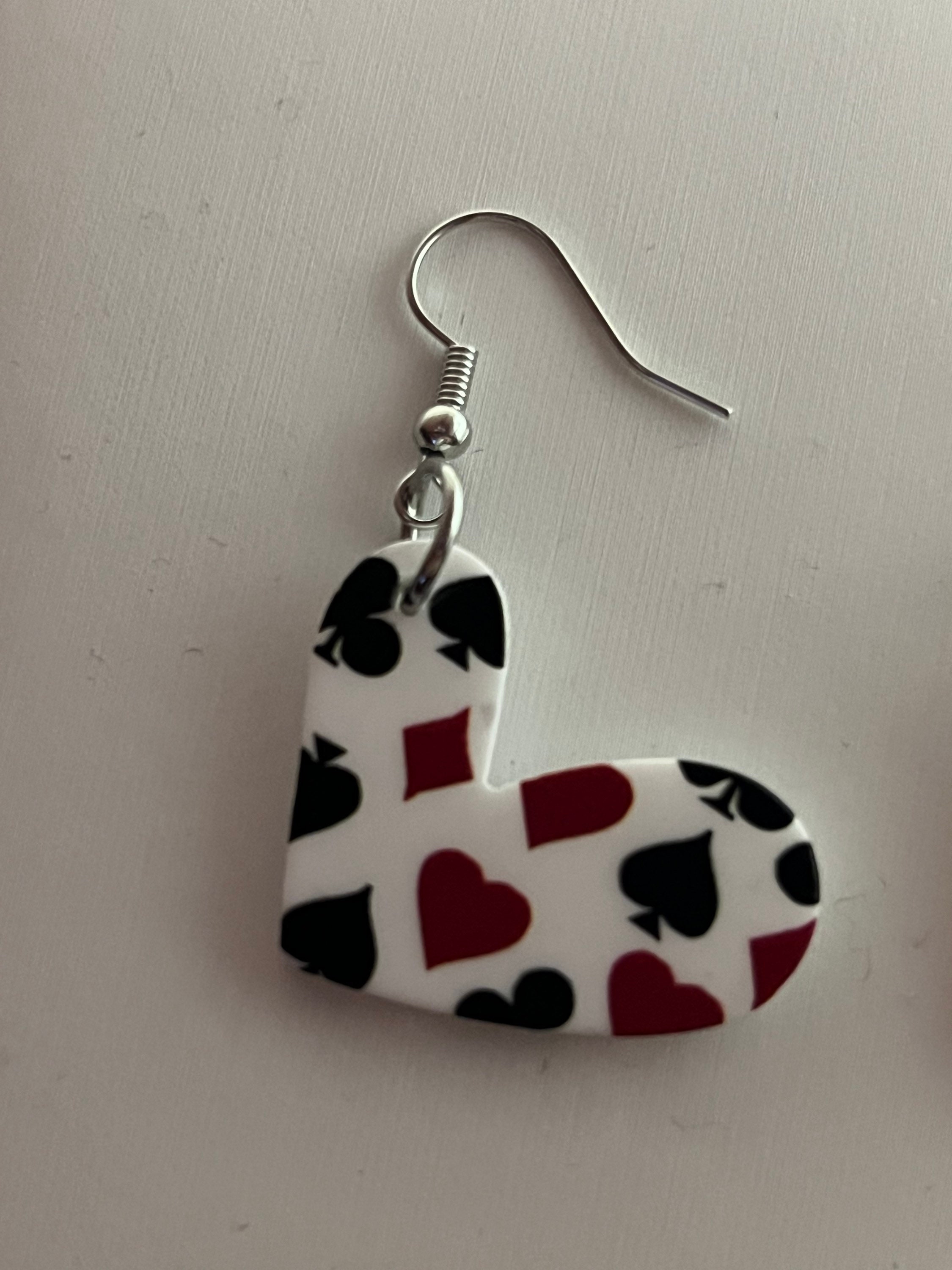 Mari Cards Alice in Borderland Inspired Heart Earrings - Etsy
