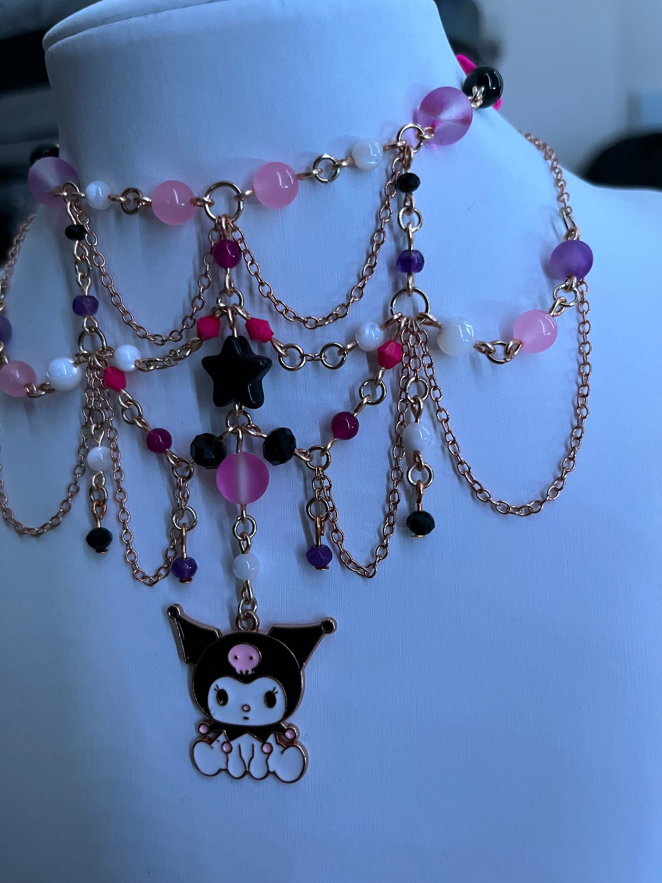 Kuromi Gold Star Multi Chain Layered Choker - Etsy