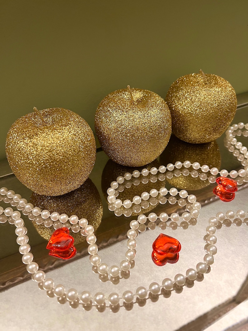 Gold Glitter Apples Golden Glitter Apples in a Gold Basket - Etsy