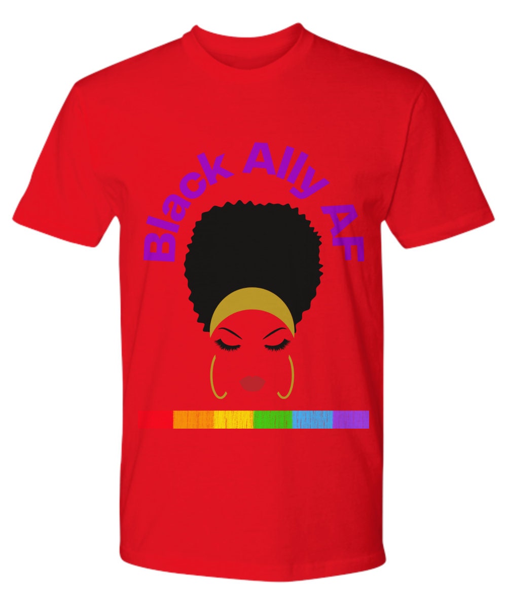 LGBTQIA Ally Shirt, Black Ally AF, Straight Ally Gift, LGBT Support ...