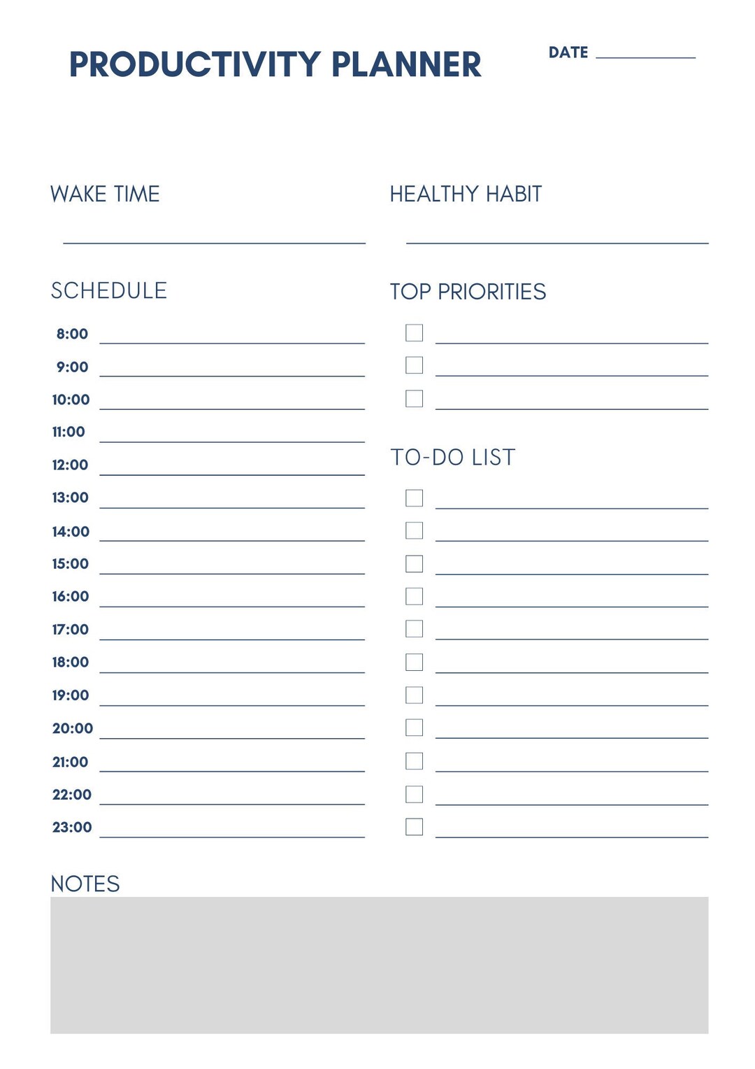 PDF Digital Printable Productivity Day Planner - Etsy