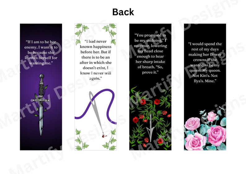 Printable Bookmarks Inspired by the Powerless Trilogy by Lauren Roberts ...